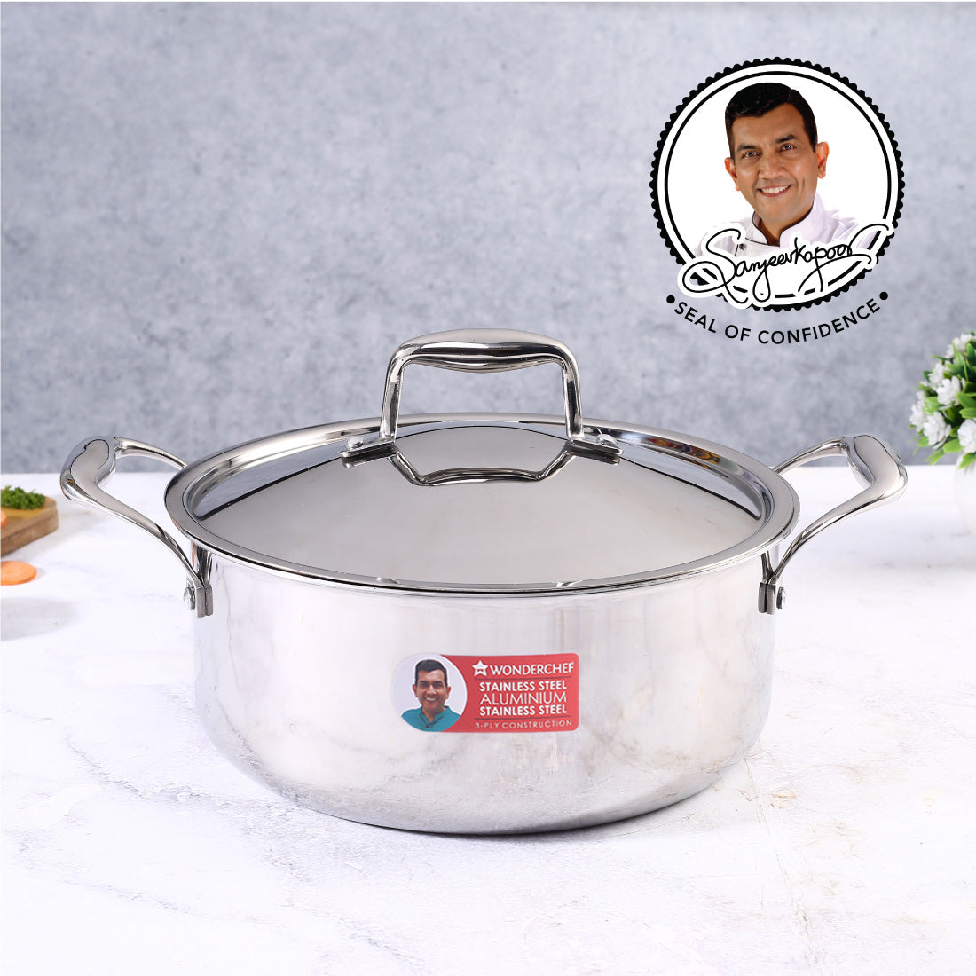 Wonderchef Nigella 3-Ply Stainless Steel Casserole 24cm | Cookware ...